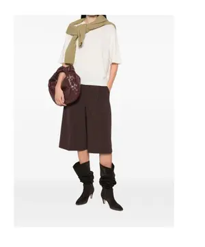 Soft Goat Short-sleeve Fine-knit Cashmere T-shirt