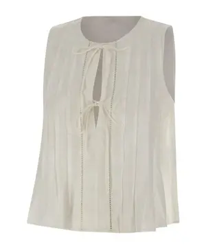 Hugo Boss Ilenna Pleated Tie-neck Top
