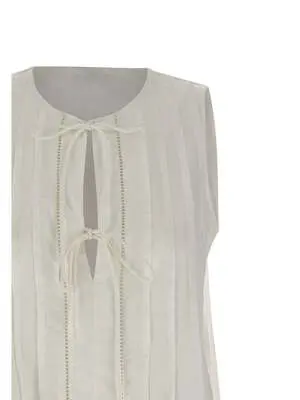 Hugo Boss Ilenna Pleated Tie-neck Top