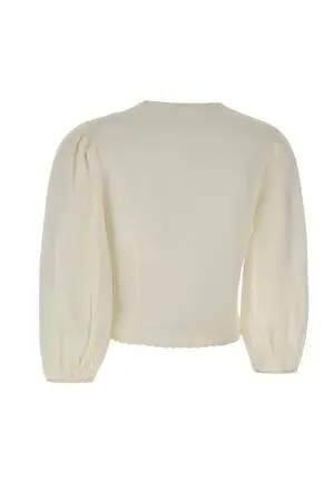 Hugo Boss Briketta Lace Trim Cropped Blouse