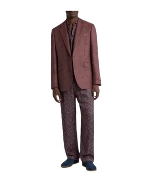 Etro Single-breasted Wool Mouliné Jacket