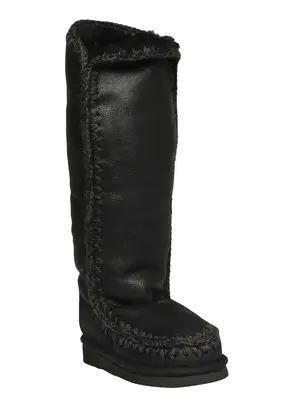 Mou Stitching Knee-length Boots