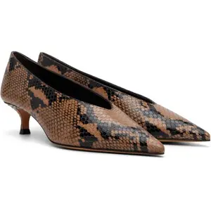 Le Monde Beryl Babouche Snake-effect Heeled Pumps - Fango