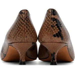 Le Monde Beryl Babouche Snake-effect Heeled Pumps - Fango