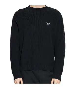 Emporio Armani Logo Embroidered Crewneck Jumper