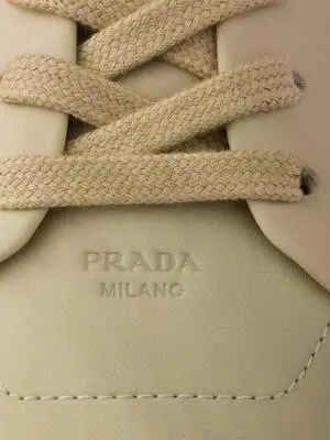 Prada Court Leather Sneakers - Neutrals