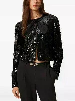 TWINSET Full Sequin Jacket With Flowers