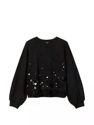 TWINSET Sweatshirt With Embroidery And Feathers