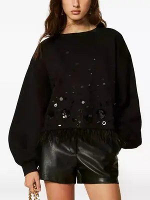 TWINSET Sweatshirt With Embroidery And Feathers