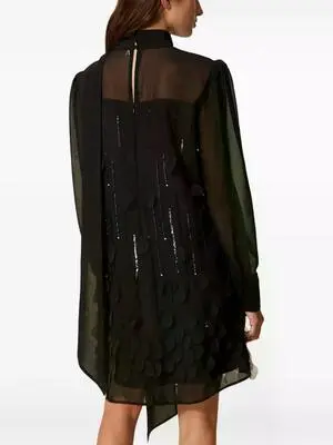 TWINSET Short Georgette Dress With Embroidery