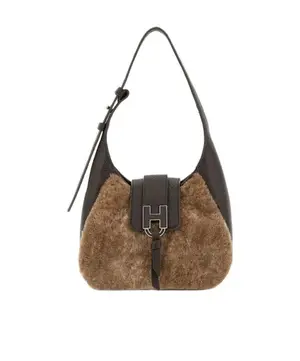 Hogan Faux Fur Panel Shoulder Bag