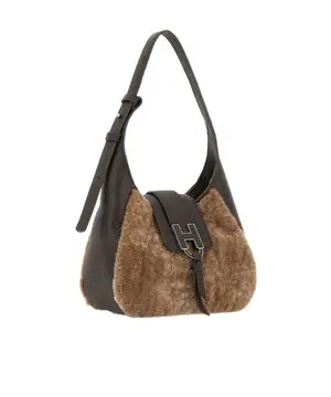 Hogan Faux Fur Panel Shoulder Bag