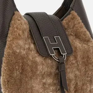 Hogan Faux Fur Panel Shoulder Bag