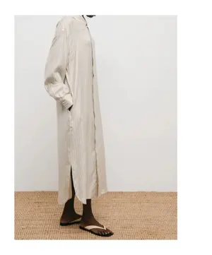 Le Kasha Long Sleeved Striped Shirt Dress