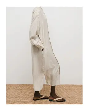 Le Kasha Long Sleeved Striped Shirt Dress