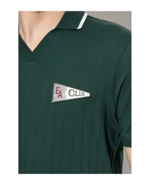 EMPORIO ARMANI Logo Patch Knit Polo Shirt