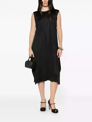 PLEATS PLEASE ISSEY MIYAKE Pleated Sleeveless Midi Dress - Black