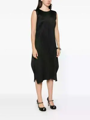 Issey Miyake Pleated Sleeveless Midi Dress