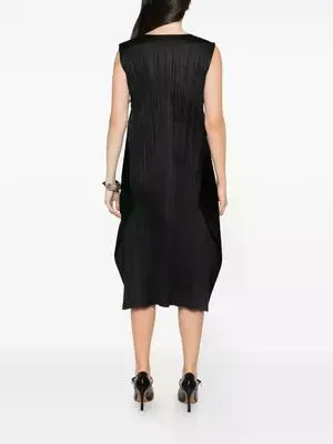 Issey Miyake Pleated Sleeveless Midi Dress