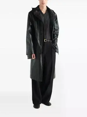 LEMAIRE Long Raincoat In Coated Linen And Cotton Blend
