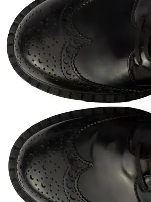 Prada Chocolate Brushed Leather Derby Brogues