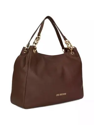 LOVE MOSCHINO Logo-plaque Grained-effect Tote Bag