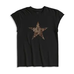 OTHER UK Leopard Star Rocker Tee Aged - Black