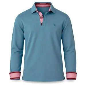 KOY CLOTHING Slate Long Sleeved Polo