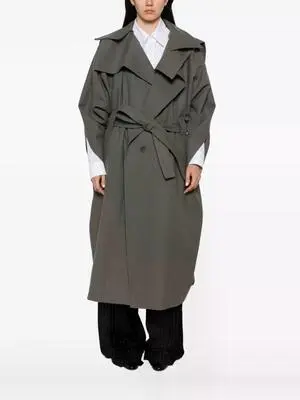 Issey Miyake Belted Oversized-collar Coat