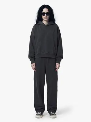 OTHER UK Vintage Issue Oversized Cropped Hoodie Vintage -women - Black
