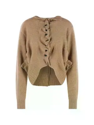 PILLINGS Ruffled Asymmetrical Cashmere Cardigan