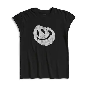 OTHER UK Happy Face Rocker Tee - Black