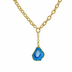 MAGPIE ROSE Aqua Rock Drops Necklace - Blue