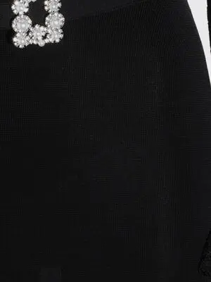 SELF-PORTRAIT Jewel-embellished Slim Fit Knit Midi Sheath Dress With Long Sleeves