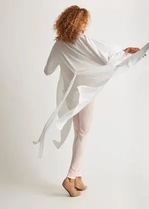 SKIN Carina Robe - White