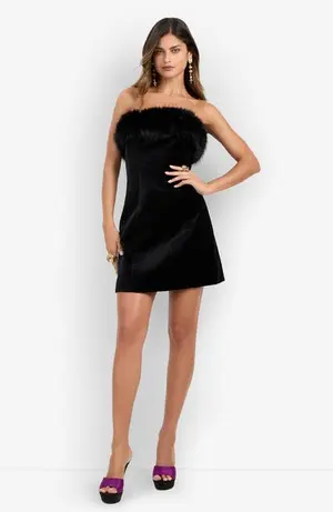 Trina Turk Finale Fur Dress