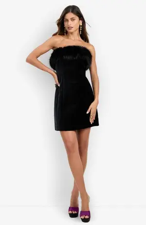 Trina Turk Finale Fur Dress
