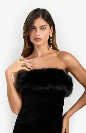 Trina Turk Finale Fur Dress