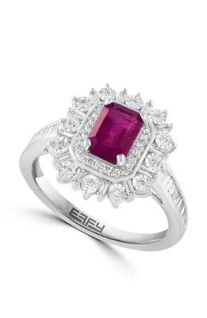 EFFY 14k White Gold Ruby Majesty Diamond Ring