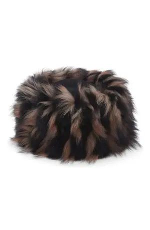 VALENTINO GARAVANI Genuine Rabbit Hair & Wool Felt Hat - Brown/black