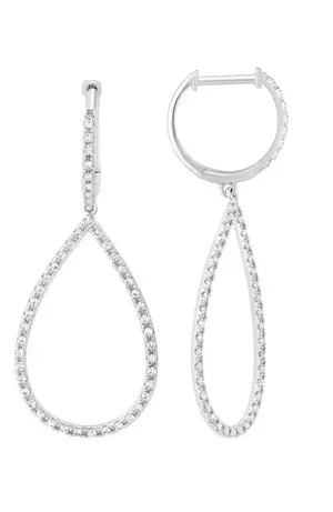 EFFY 14k White Gold Diamond Dewdrop Earrings