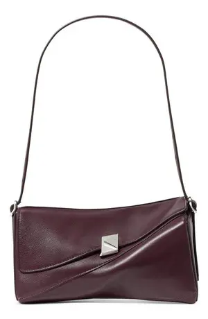 Kate Spade New York Deco Smooth Leather Twisted Flap Shoulder Bag - Blackberry Jam