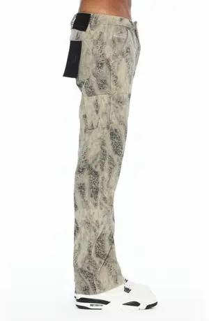 CULT OF INDIVIDUALITY Grunge Leopard Baggy Fit Cargo Jeans - Mojave