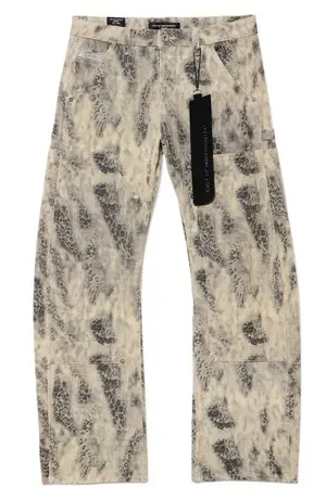 CULT OF INDIVIDUALITY Grunge Leopard Baggy Fit Cargo Jeans - Mojave