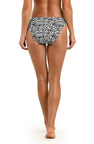 L'Agence Nicole Zebra Jacquard Hipster Bikini Bottoms