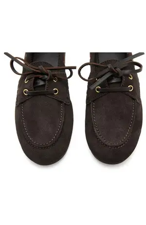 MANGO Suede Leather Deck Shoe