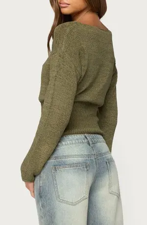 EDIKTED Tezi Boat Neck Light Knit Top