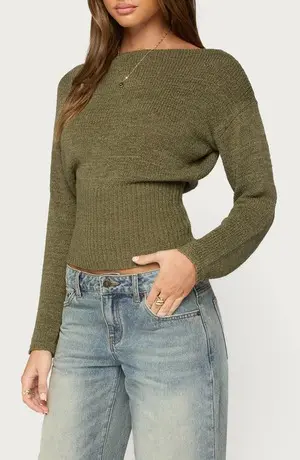 EDIKTED Tezi Boat Neck Light Knit Top