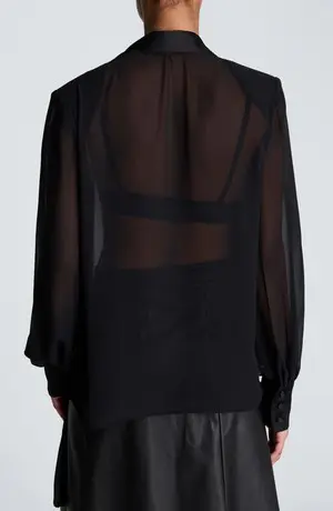 KENNETH COLE COLLECTION Tie Neck Chiffon Top
