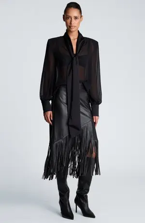 KENNETH COLE COLLECTION Tie Neck Chiffon Top